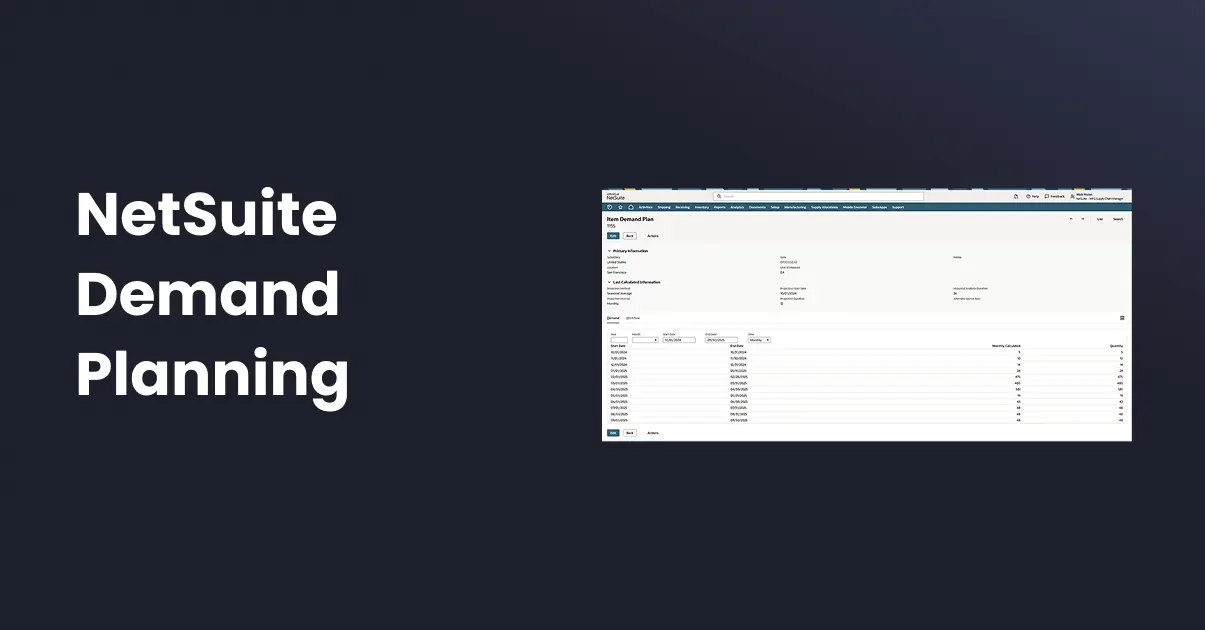 NetSuite Demand Planning Module - Folio3